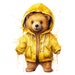 Teddy Bear in Yellow Raincoat Clipart - High-resolution PNG ...