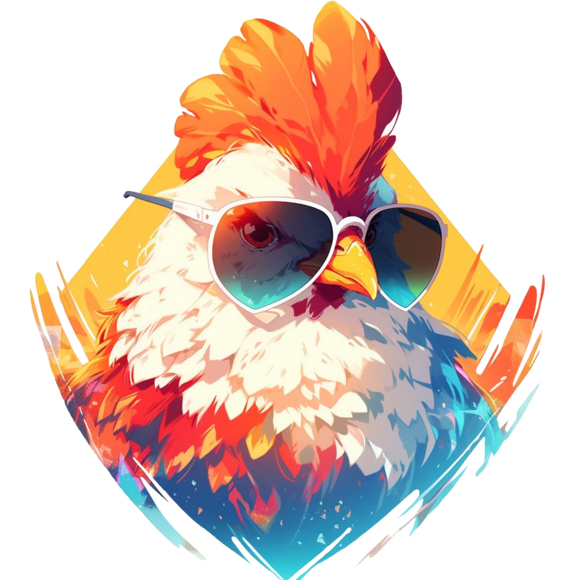 Retro Chicken Clipart Bundle, PNG, Ideal for Digital Art, Junk Journals ...