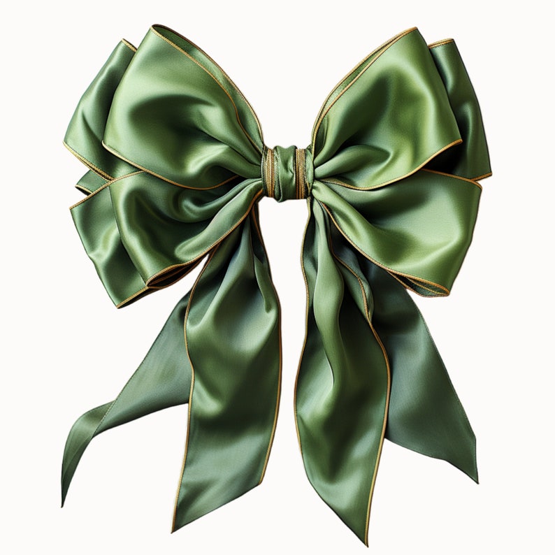 Green and Gold Bow PNG Clipart Bundle for Personal & Commercial Use ...