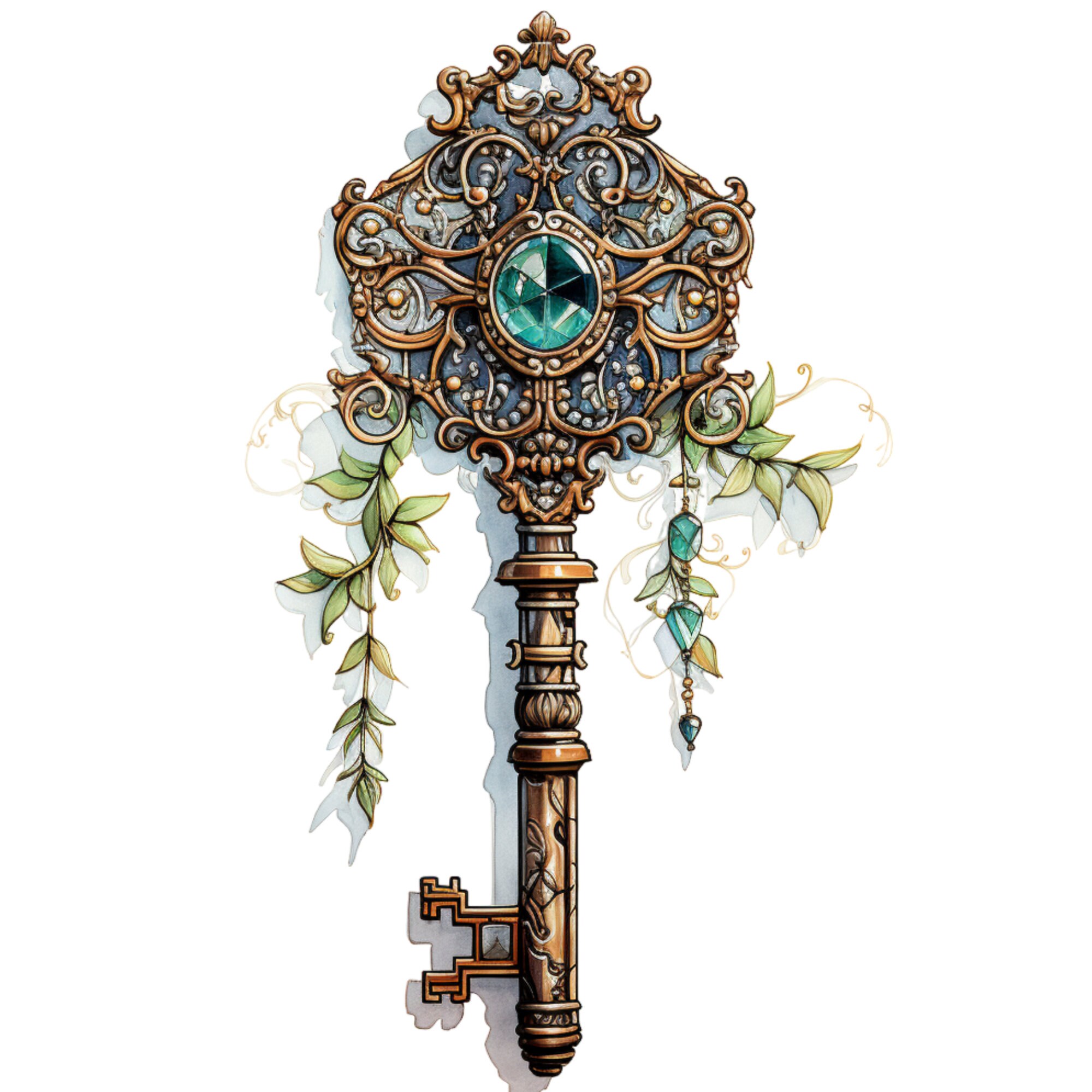 Ornate Key Clipart Bundle, Intricate Key PNG Clipart Illustrations, for ...