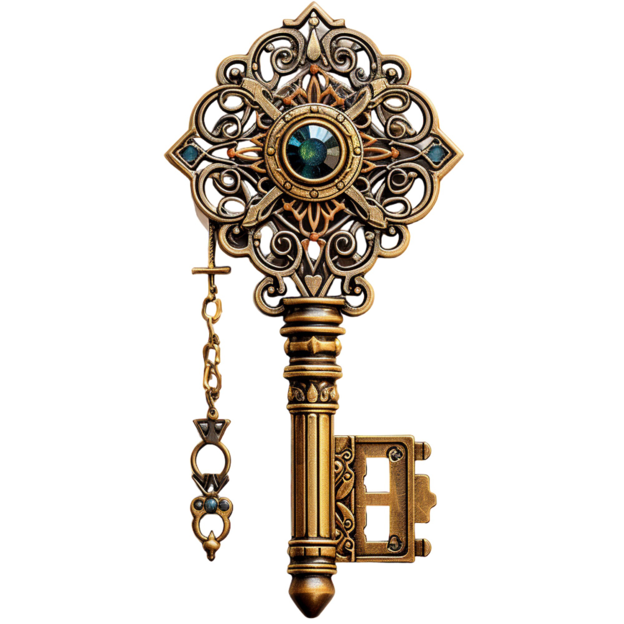 Steampunk Key Clipart Bundle, PNG Clipart, Intricate Mechanical Key ...