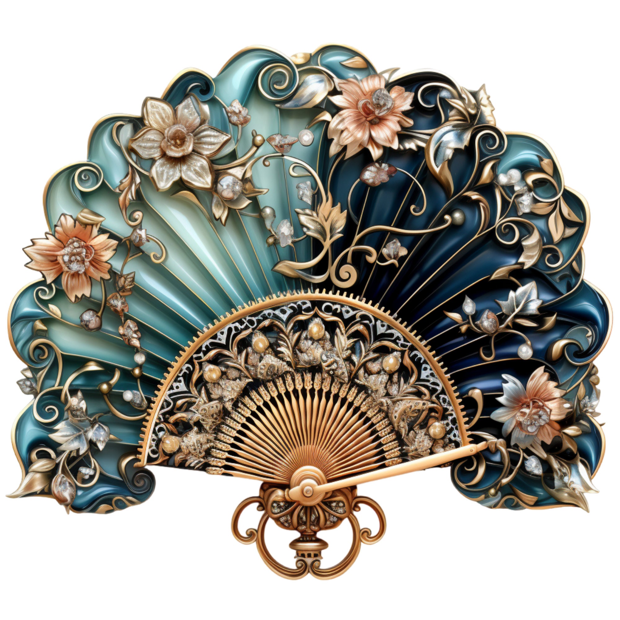Ornate Fan Clipart Bundle Exquisite Fan Illustrations,high-res Pngs ...