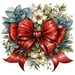 Christmas Floral Bow Clipart Bundle, Ribbon Designs in PNG Format ...