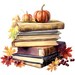 Autumn Books Stack Clipart Bundle, PNG Format, Junk Journals and ...