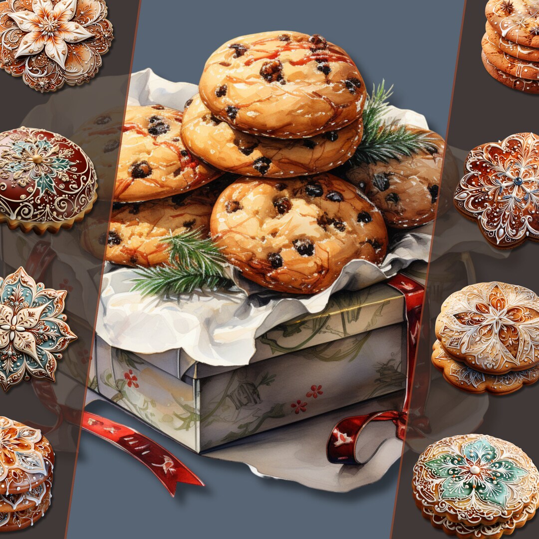 Christmas Cookies Clipart Bundle - PNG Files, for Personal and ...