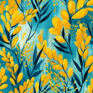 Goldenrod Abstract Painting Seamless Patterns Bundle, High-resolution ...