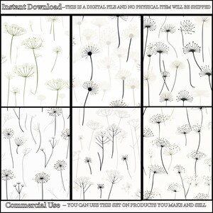 Queen Anne's Lace Minimalistic Seamless Patterns Bundle, High ...