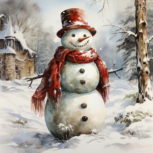 Christmas Snowman Clipart Bundle, for Personal and Commercial Use ...