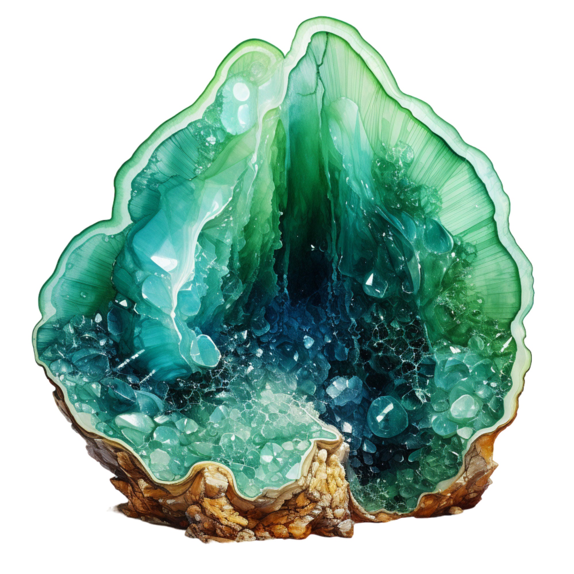 Green Geode Clipart Bundle PNG Ideal for Digital Artjunk - Etsy