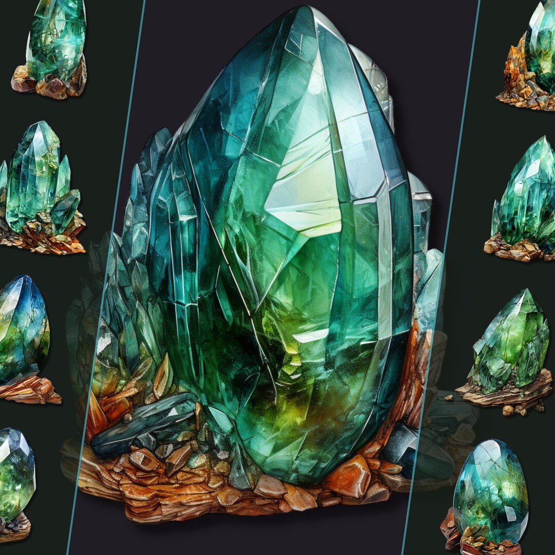 Maw-sit-sit Gemstone Clipart Bundle, PNG, for Digital Art, Junk ...