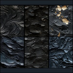 Black Oil Paint Texture Seamless Patterns Bundle, Artistic 400 DPI ...