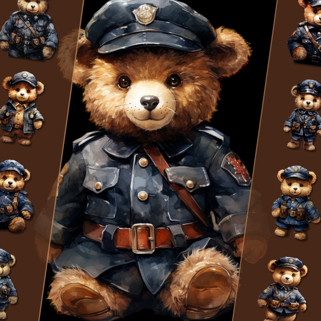 Teddy Bear Police Officer Clipart Bundle - PNG Clipart, Cute Law ...