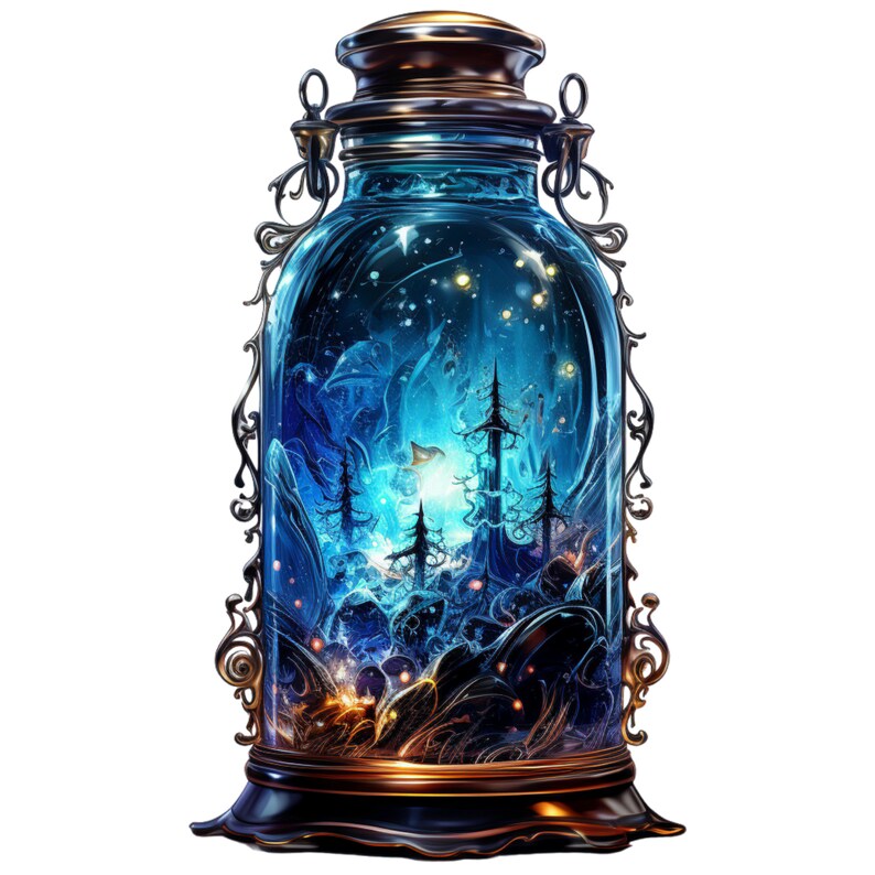Magic in a Bottle Clipart Bundle, PNG Format, for Artistic Creations ...