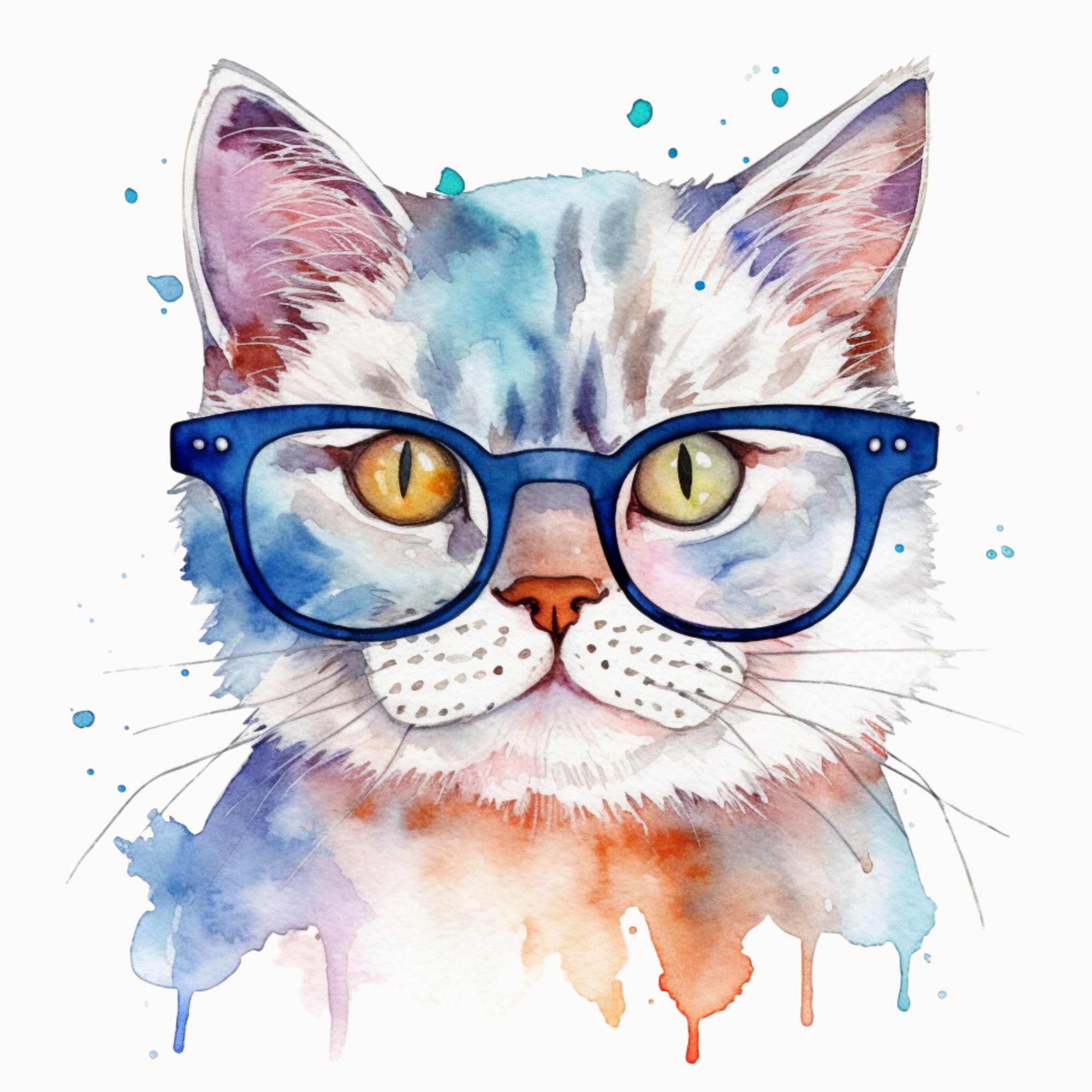 Cats Wearing Glasses Clipart Collection PNG Graphics, Transparent ...