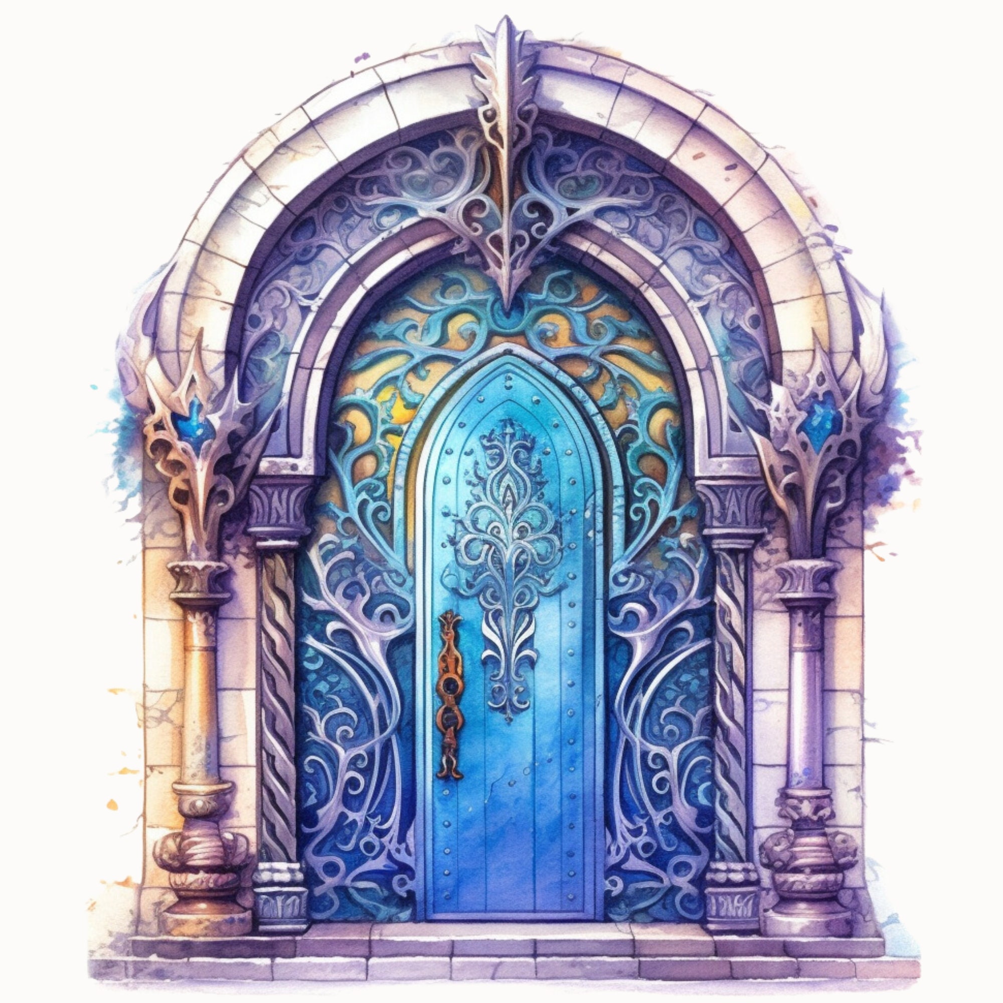 Fantasy Door Clipart Bundle Enchanting Doorway Illustrations, PNG Files ...