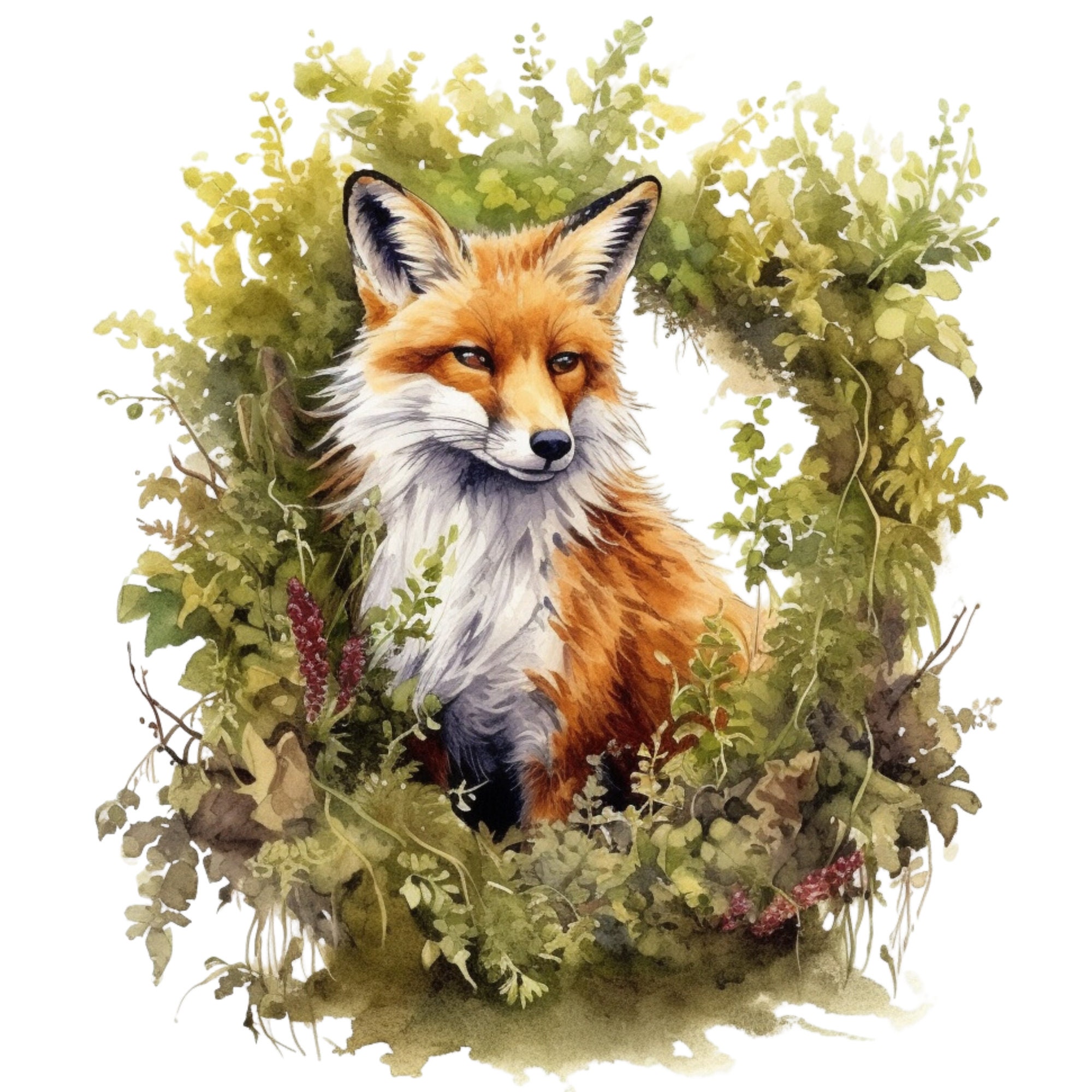 Hedgerow Fox Clipart Bundle Whimsical Fox Illustrations PNG - Etsy