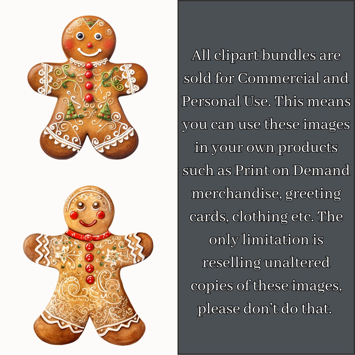 Gingerbread Man Clipart Bundle PNG Format for Junk Journals - Etsy