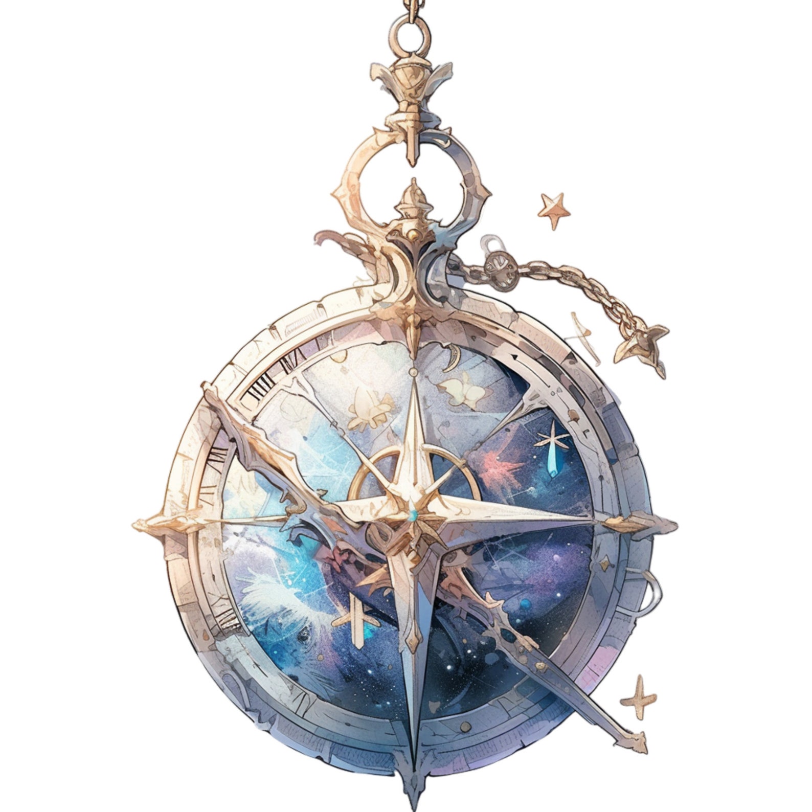 Enchanted Astrolabe Clipart Bundle, PNG Format, Ornate Celestial ...