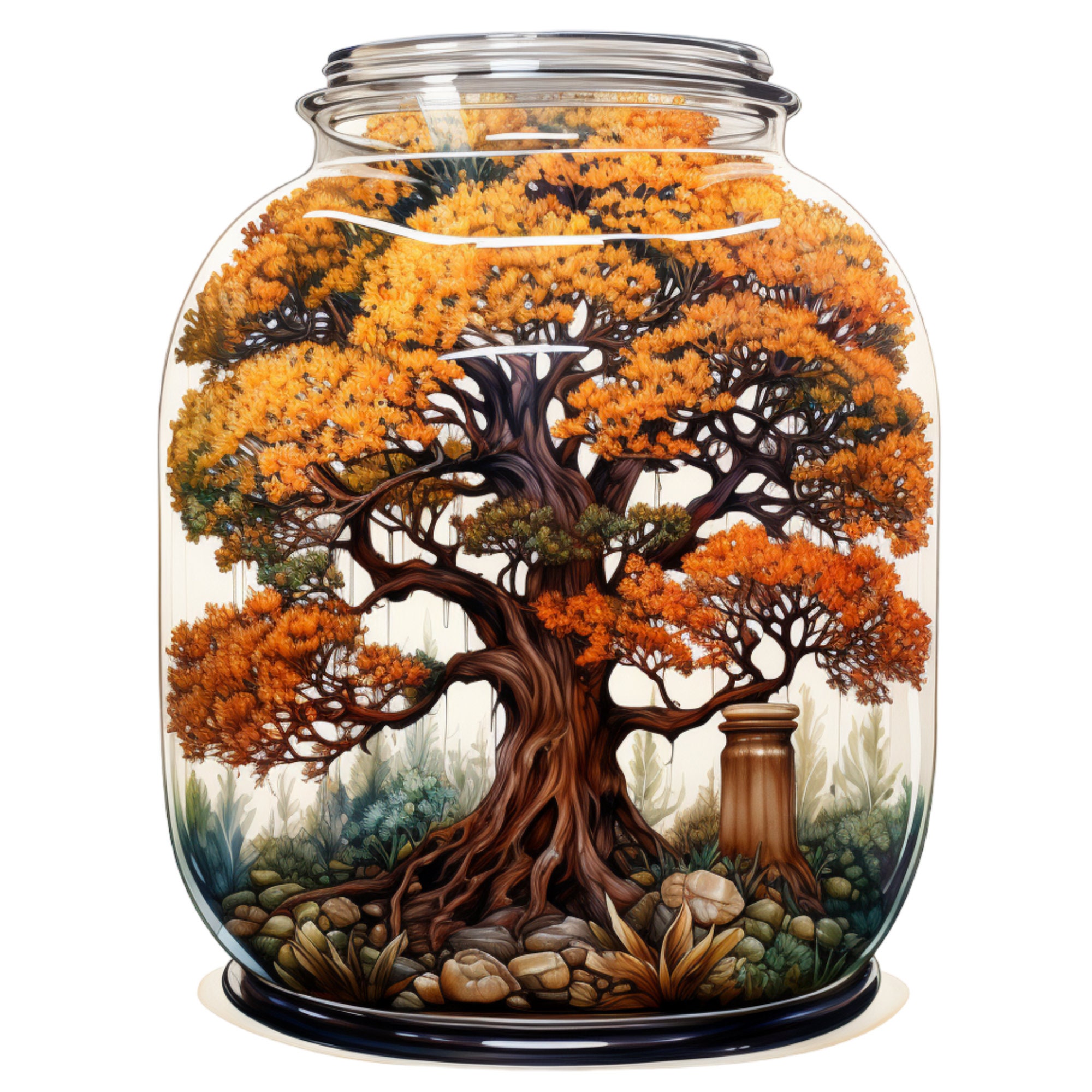 Fall Tree in a Jar Clipart Bundle PNG for Digital Art Junk - Etsy