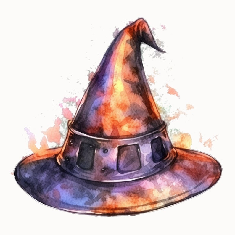 Witch Hat Clipart Bundle Fantasy or Halloween PNG Files - Etsy