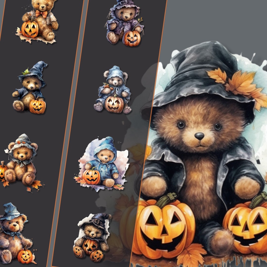 Teddy Bear Halloween Clipart - Cute PNG, Transparent Background ...