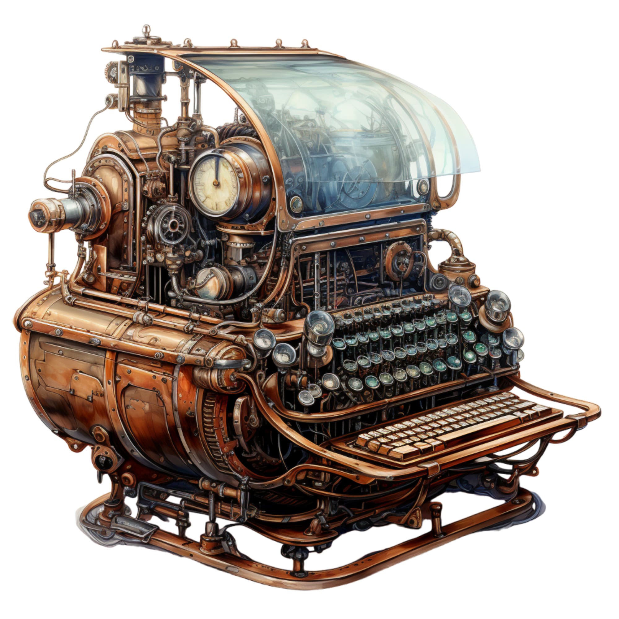 Steampunk Computer PNG Clipart Bundle for Personal & - Etsy