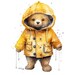 Teddy Bear in Yellow Raincoat Clipart - High-resolution PNG ...