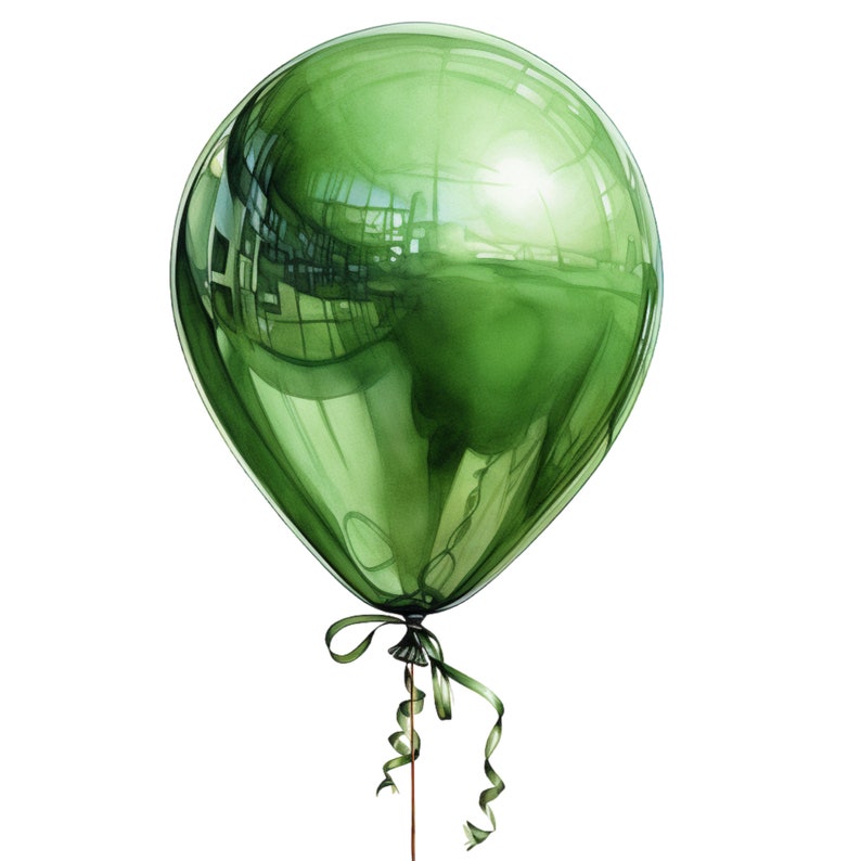 Lime Green Balloon PNG Clipart Bundle for Personal & - Etsy