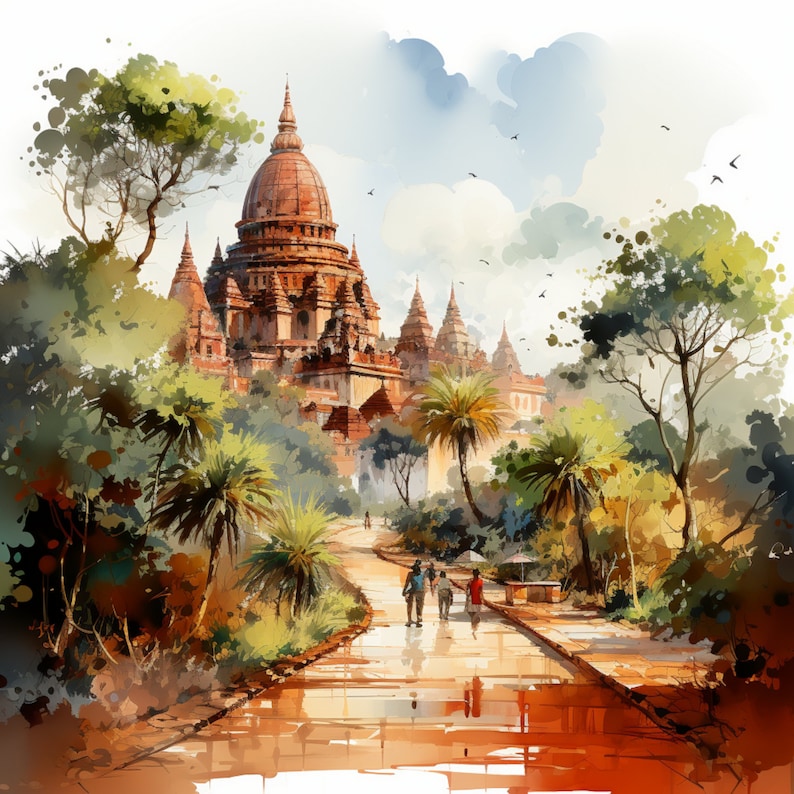 Bagan Myanmar Clipart Bundle PNG Format for Personal & - Etsy