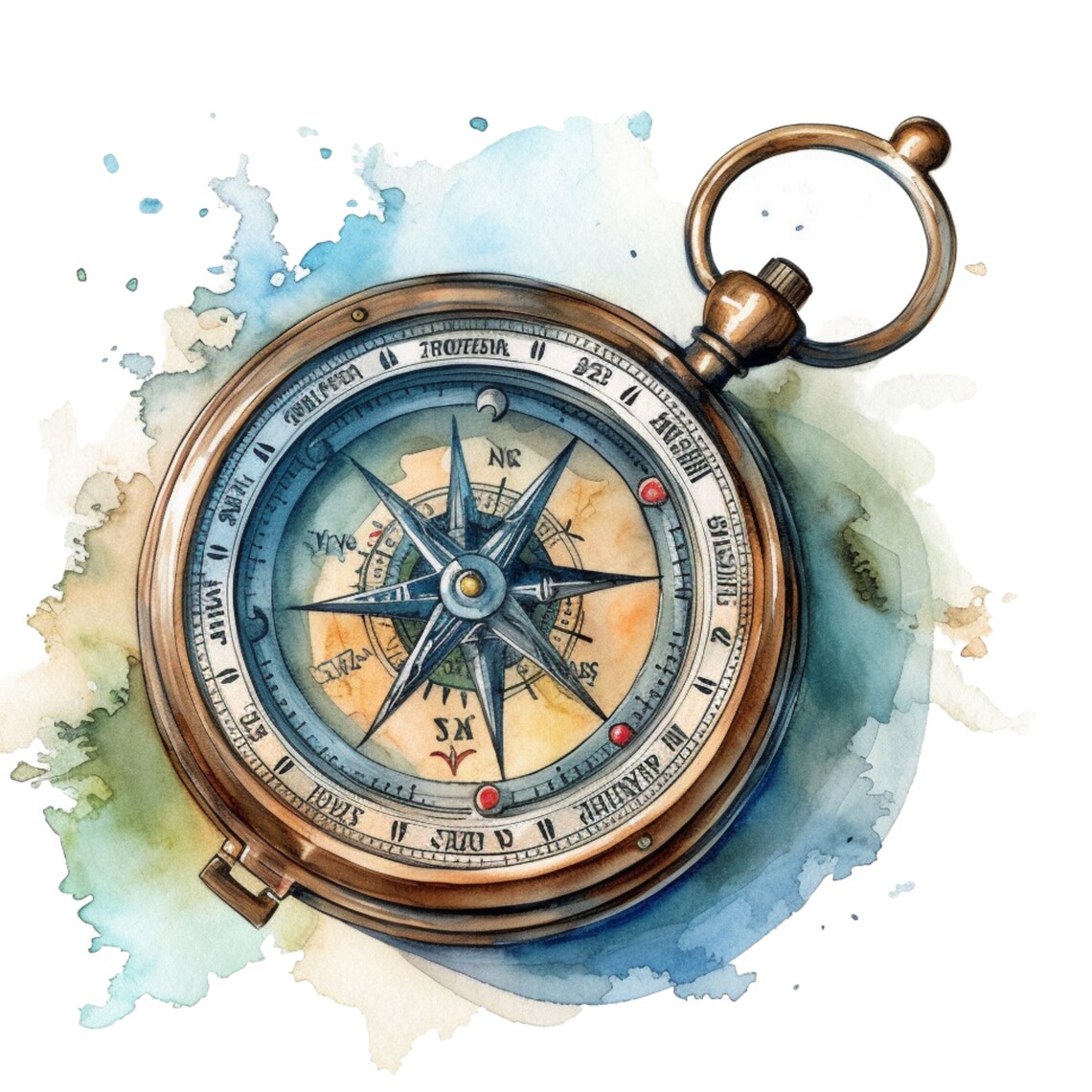Compass Clipart in Guiding Path Watercolor Collection Detailed Clipart ...