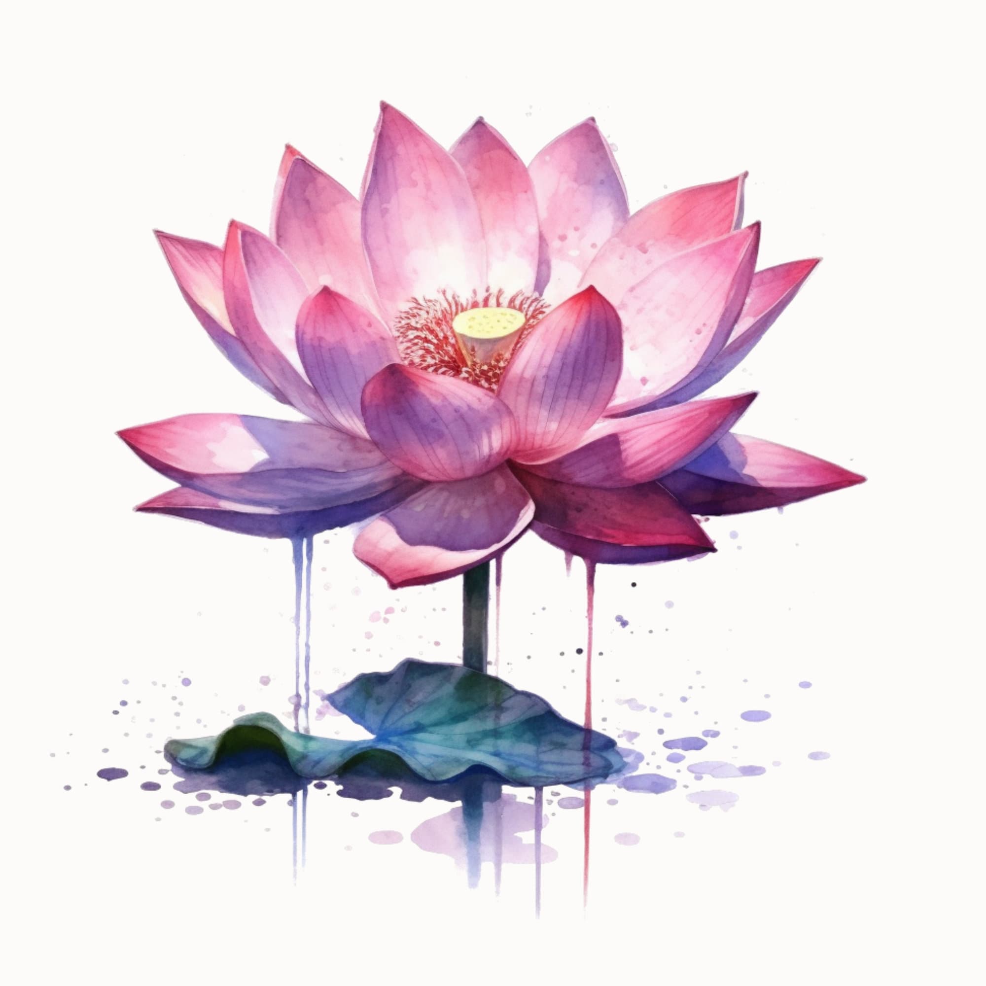 Lotus Flower Clipart Bundle Tranquil Water Lily Illustrations, PNG ...