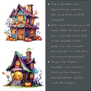 Cute Cartoon Halloween Candy House Clipart Bundle, PNG, for Digital Art ...