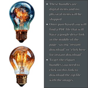 Light Bulb Clipart Bundle, PNG, for Digital Art, Junk Journal and ...