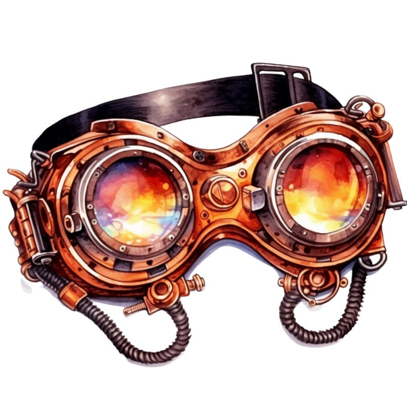 Steampunk Goggle Clipart Bundle High-resolution PNG Files - Etsy