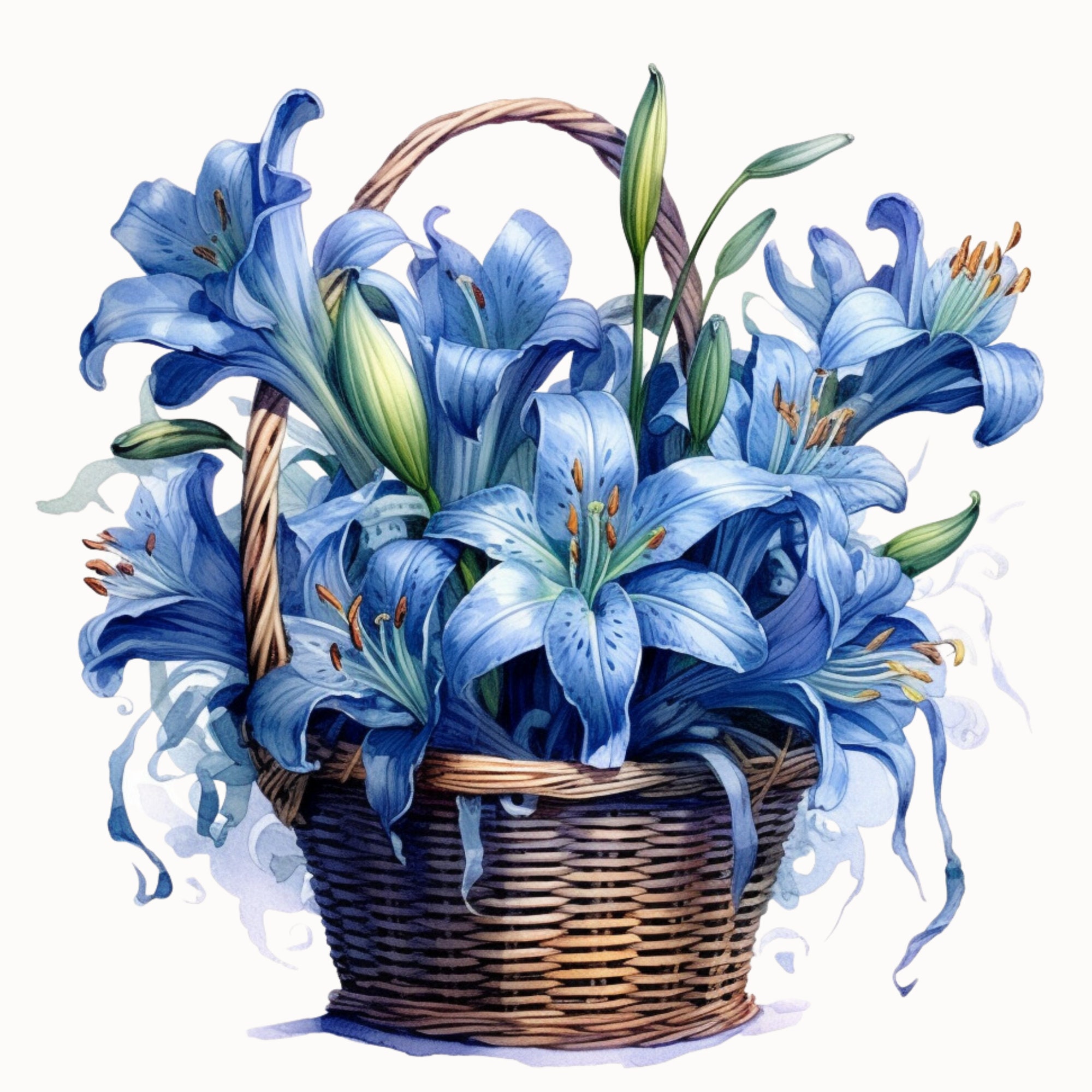 Blue Lily Clipart Bundle High-resolution PNG Files Instant - Etsy