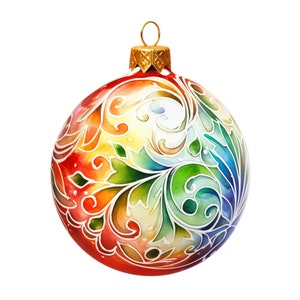 Christmas Bauble Clipart Bundle, PNG, Ideal for Digital Art, Crafts ...