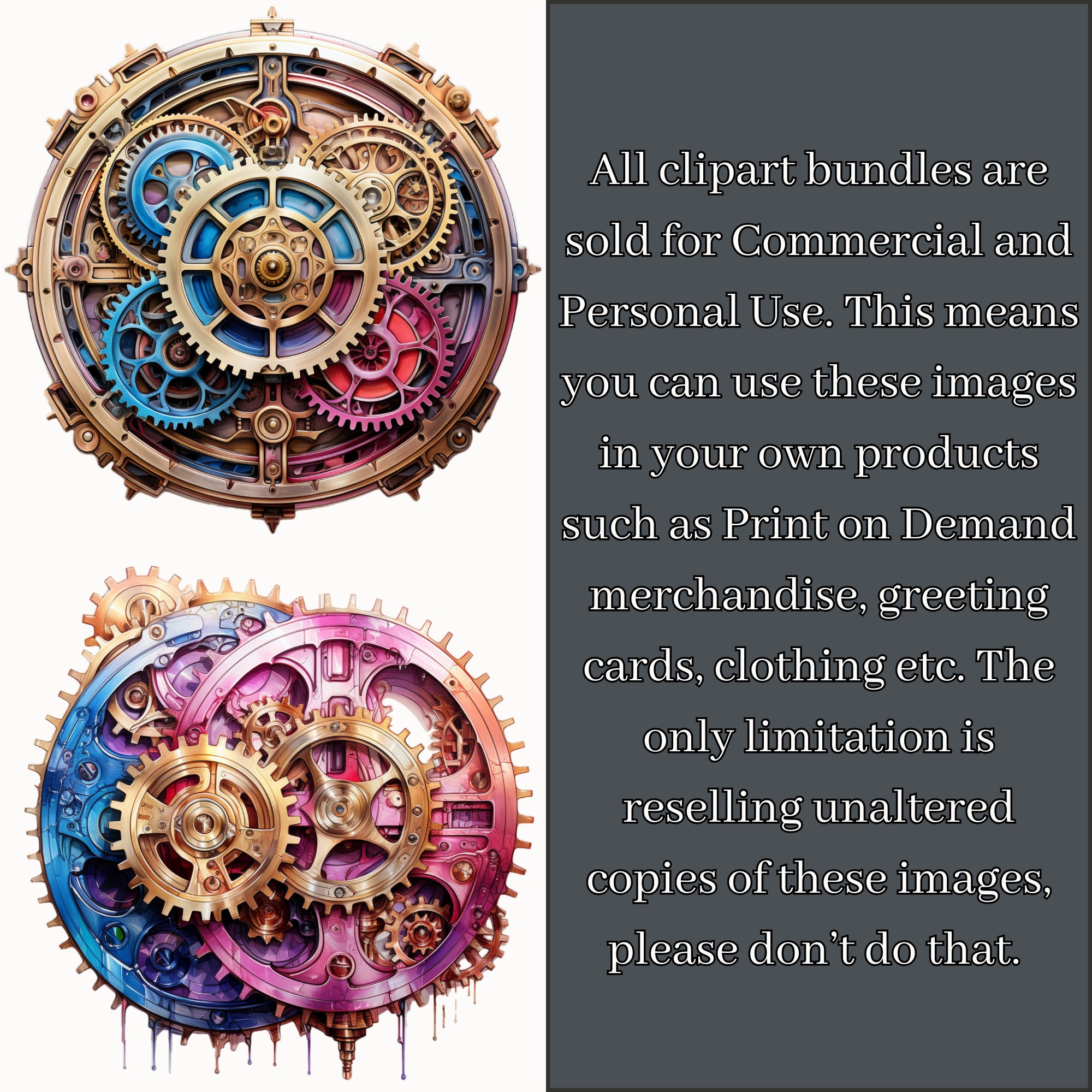Iridescent Steampunk Cogs and Gears Clipart Bundle PNG - Etsy Australia