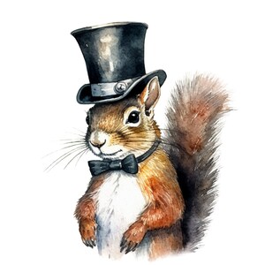 Squirrels in Top Hats Clipart Collection PNG Graphics for DIY Projects ...