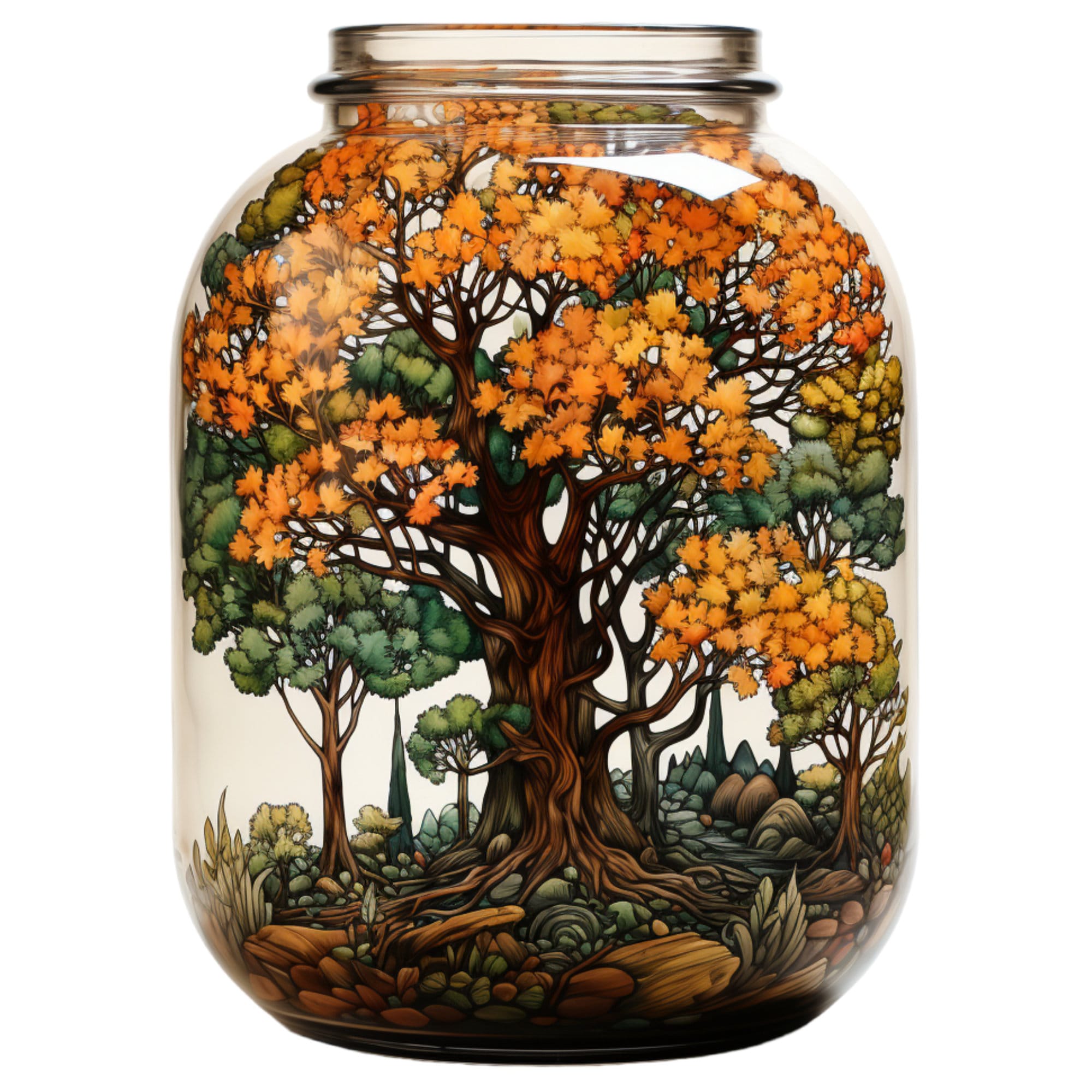 Fall Tree in a Jar Clipart Bundle PNG for Digital Art Junk - Etsy