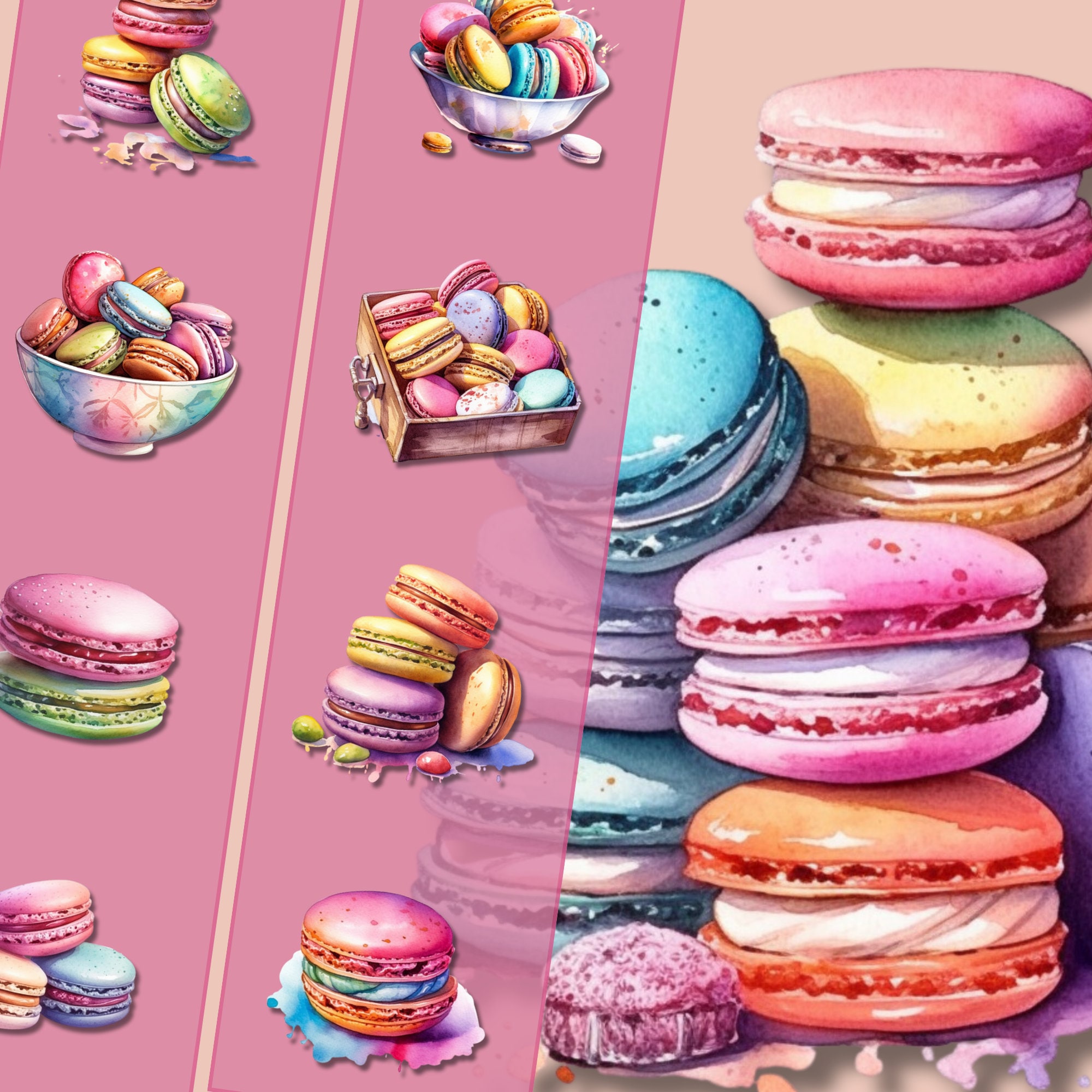Macarons Clipart Bundle High-quality PNG Files Instant - Etsy