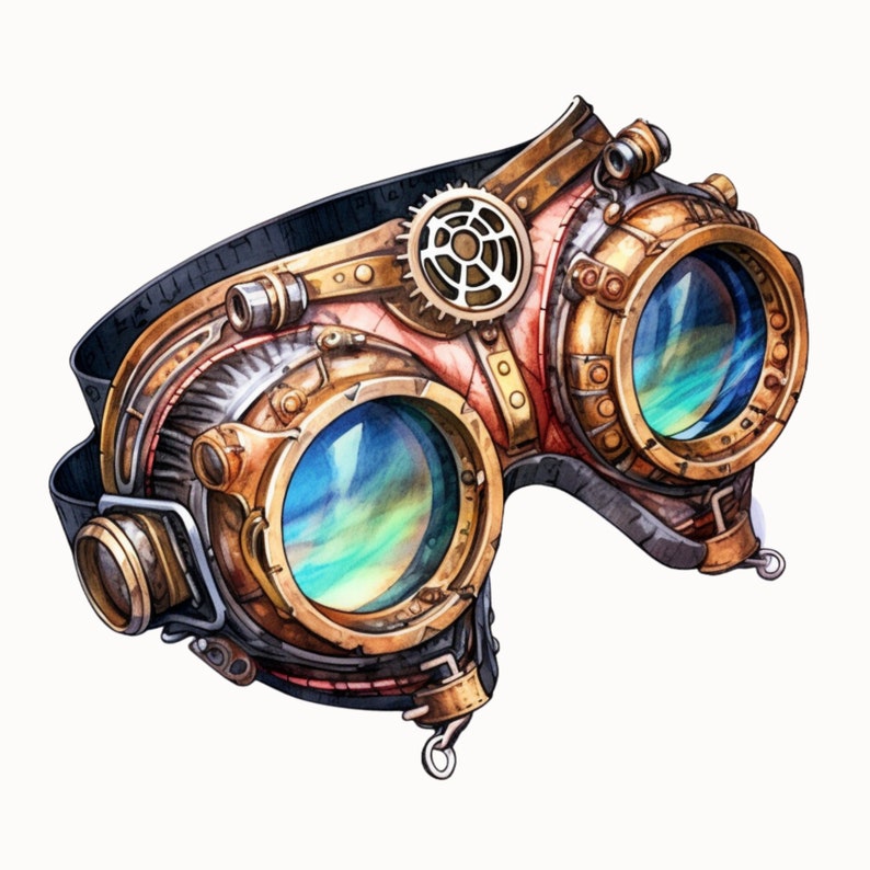 Steampunk Goggle Clipart Bundle High-resolution PNG Files - Etsy