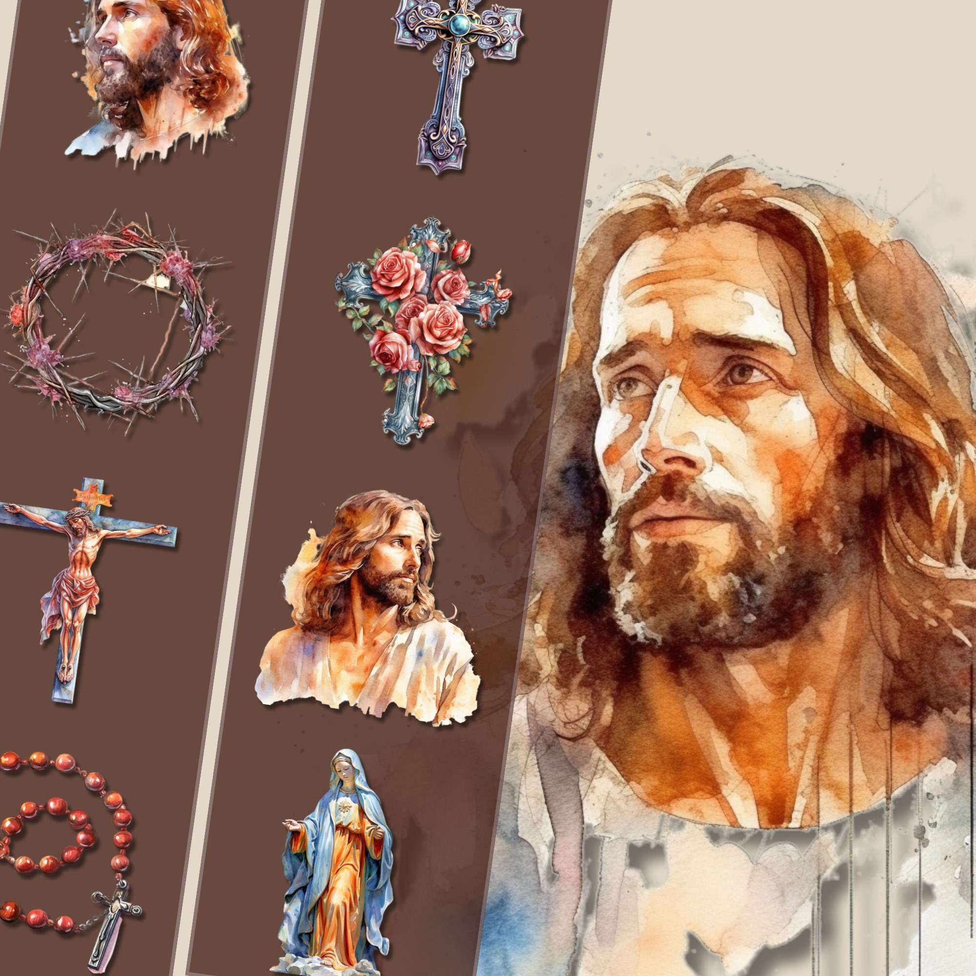 Christian Easter Themed Clipart Bundle PNG Files, Instant Download ...