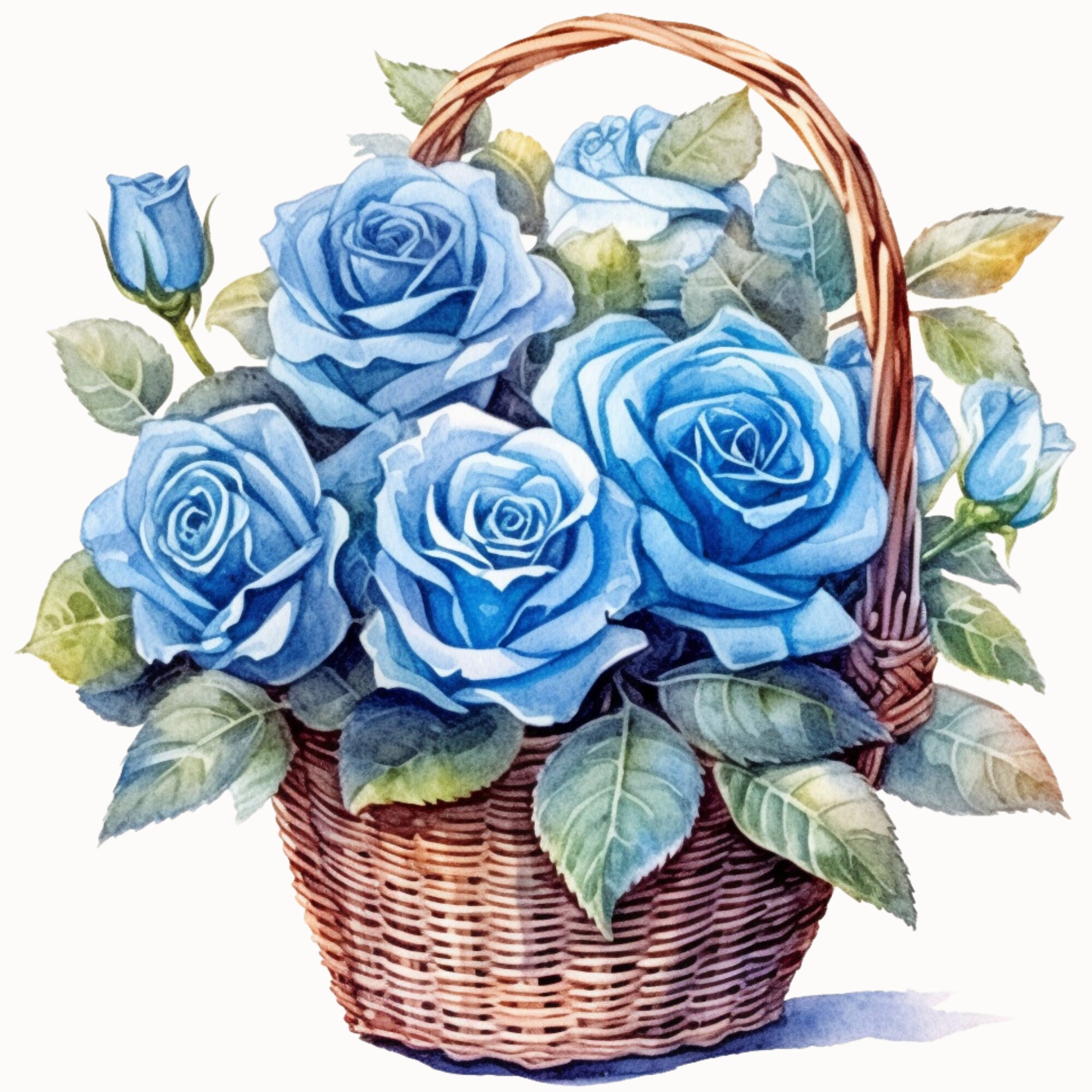 Blue Rose Clipart Bundle High-resolution PNG Files Instant - Etsy