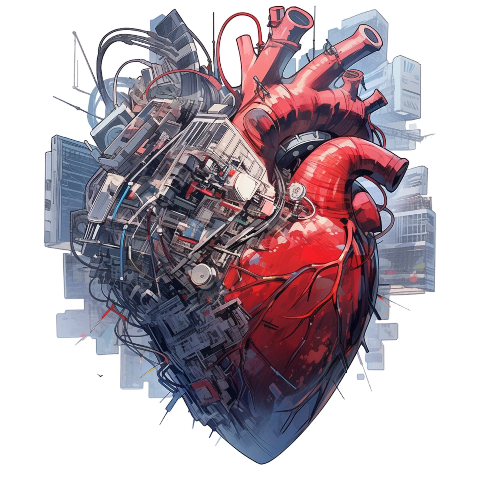 Cyberpunk Heart Clipart Bundle, PNG, Ideal for Digital Art, Junk ...
