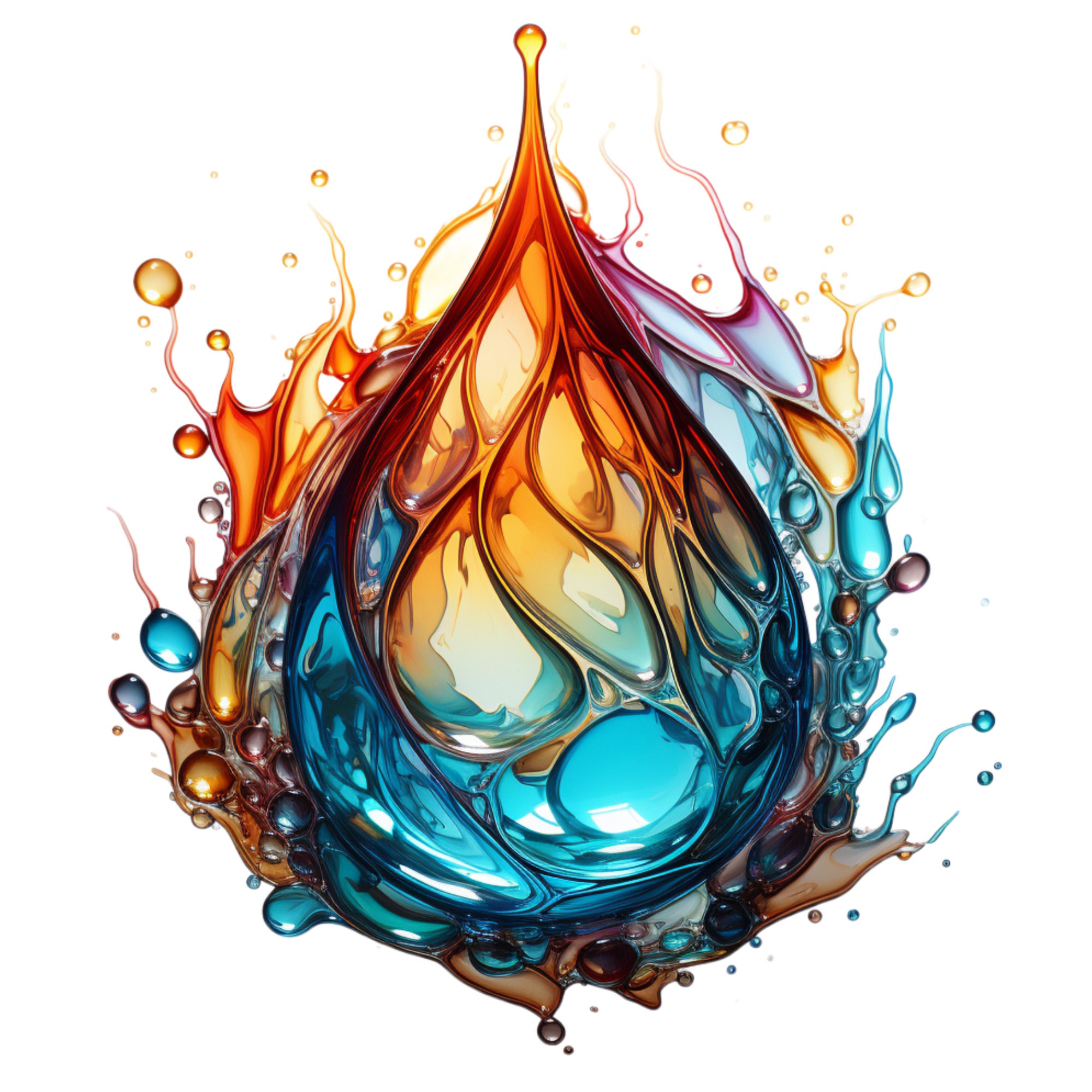 Magical Water Droplet Clipart Bundle PNG for Digital Art - Etsy