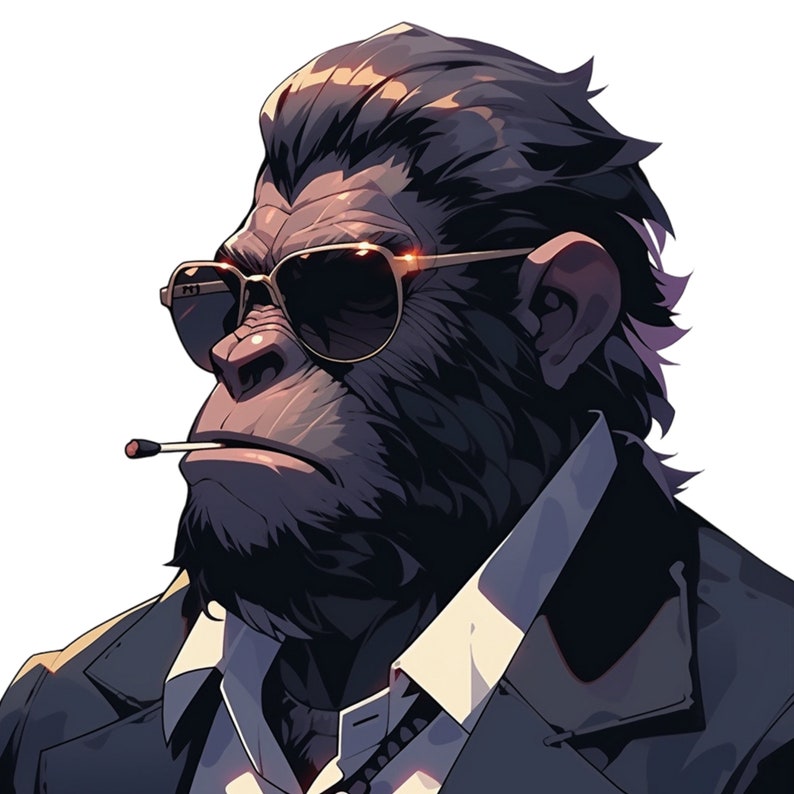 Retro Pixel Art Monkey Clipart Bundle, PNG Format, Junk Journals and ...