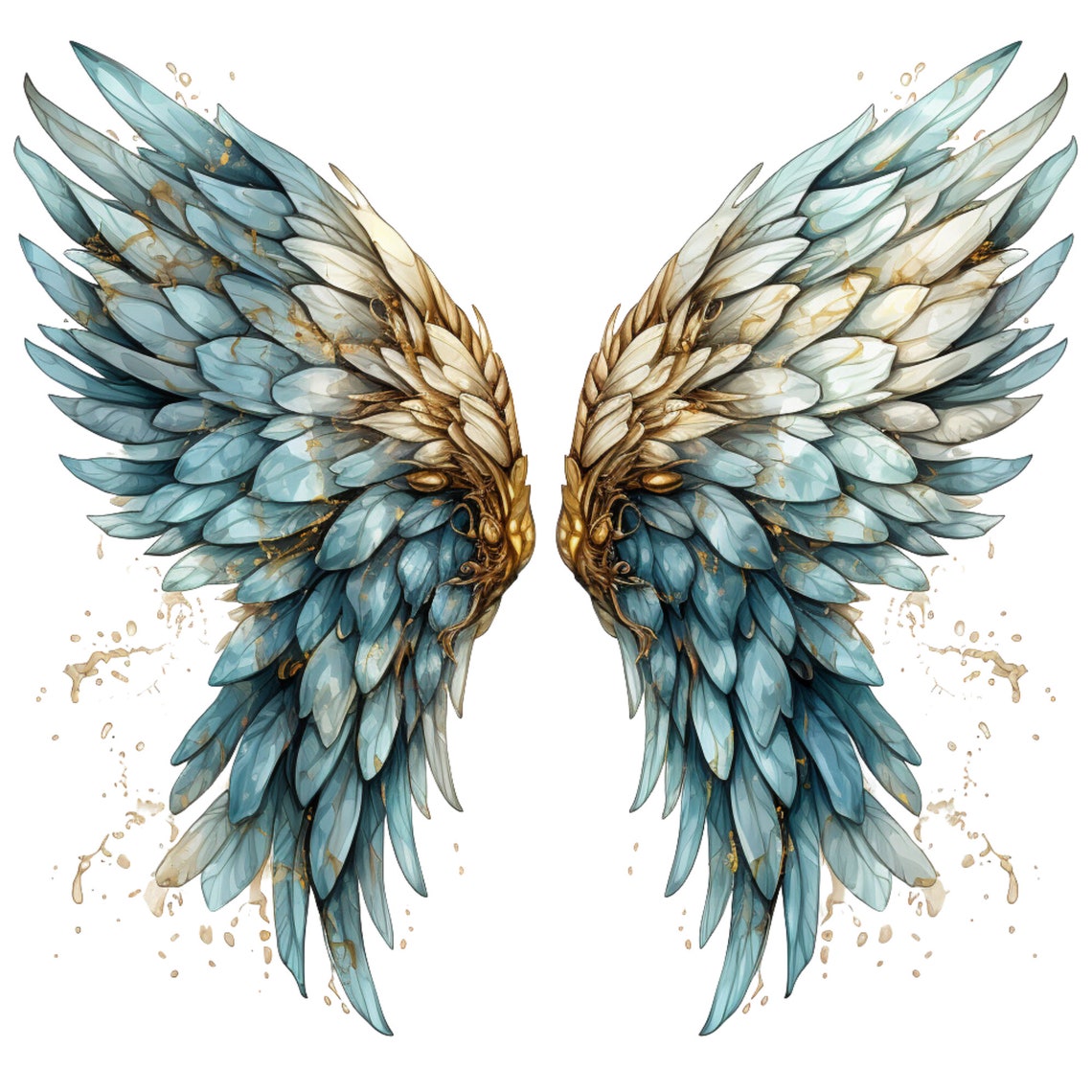 Angel Wings Clipart Bundle Ethereal Wing Illustrations PNG - Etsy