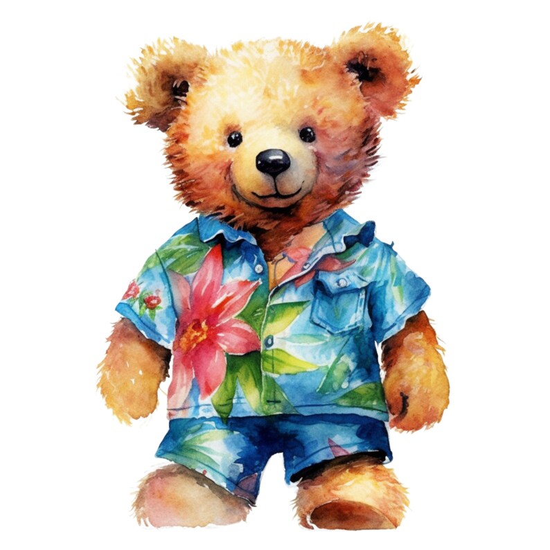 Aloha Teddy Bear Clipart Bundle High-resolution PNG Files - Etsy