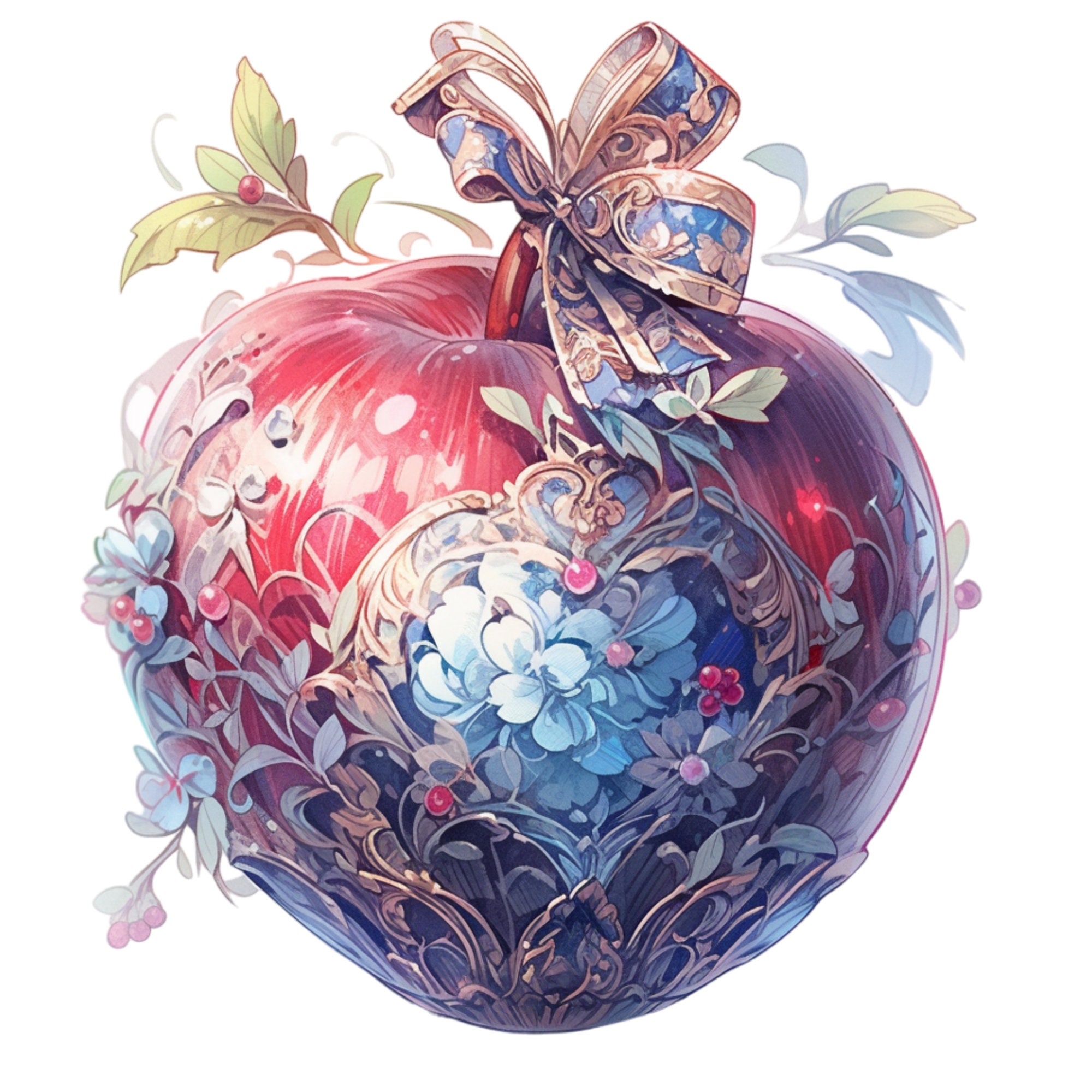 Enchanted Apple Clipart Bundle, PNG Format, Artistic Creations, Junk ...