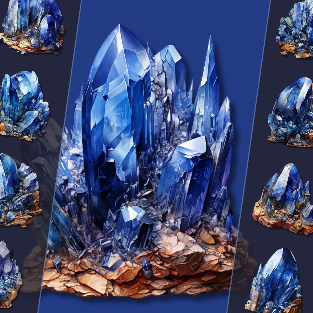Lapis Lazuli Gemstone Clipart Bundle, PNG, for Digital Art, Junk ...